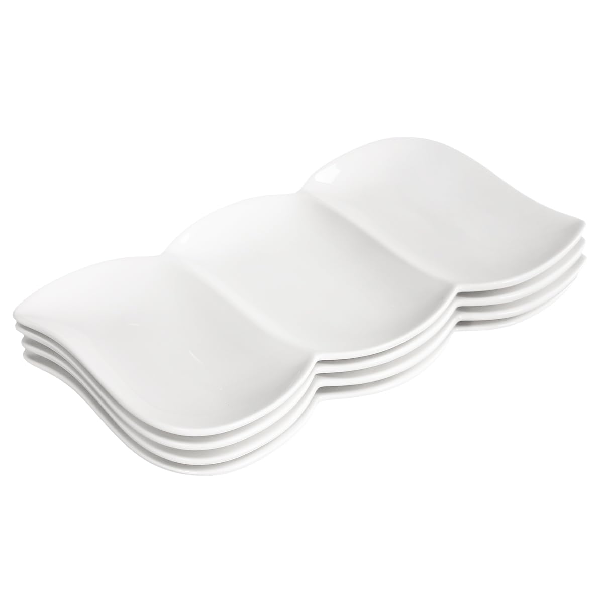 Creativity Home Chip and Dip Serving Set Porcelain Tray Deep Divided ...