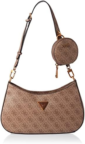Guess Alexie Top Zip Shoulder Bag for Women, Latte Logo price in Saudi ...