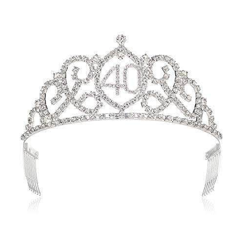 YZHSTONE Women 40th Birthday Queen Tiaras Crowns Female 40 Birthday ...