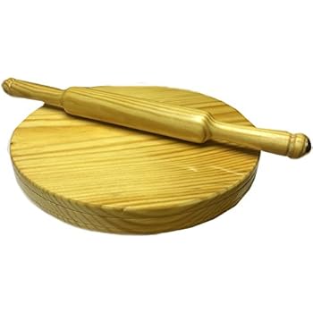 Amazon.com: Handmade Wooden Chapati Maker Serving Board Round Roti ...