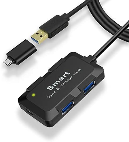 MOLATIN 4-Port USB 3.0 Hub Extender with Type C Adapter,Ultra Slim Data ...