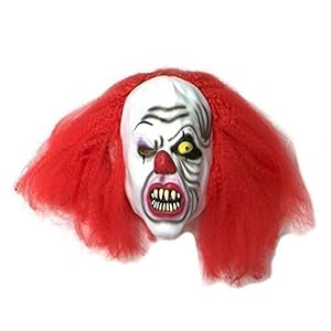 Killer Clown Mask Halloween Fancy Dress Latex Mask Pennywise Style IT ...