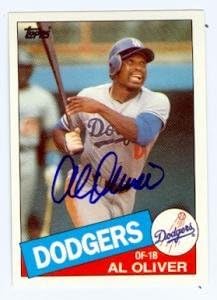 Al Oliver autographed baseball card (Los Angeles Dodgers) 1985 Topps ...