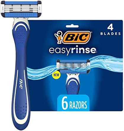 BIC EasyRinse Anti-Clogging Men's Disposable Razors for a Smoother ...