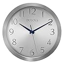 Amazon.com: Bulova C4844 Winston Wall Clock, Silver: Home & Kitchen