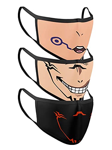 Jujutsu Kaisen Anime Sukuna Cursed Speech Sukuna Tattoo Face Mask (Pack ...