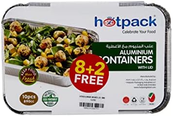 Hotpack Disposable Aluminium Container with Lid 890ml 8+2 FREE price in ...