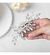 Amazon.com : Catery Flower Crystal Bride Wedding Hair Comb Hair ...