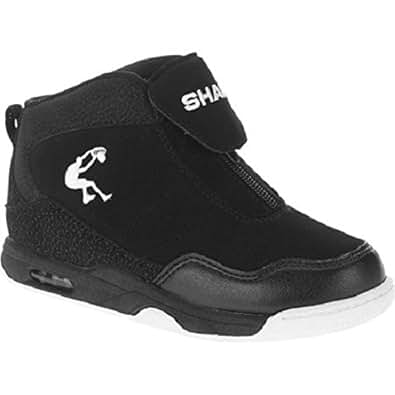 Amazon.com | Shaq Toddler Boys Athletic Zip Shoe, Black and White (8 ...