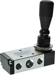 MettleAir Pneumatic Hand Lever Air Valve, 4 Way, 3 Position, Detented ...