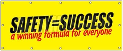 Amazon.com : 48"x120" Safety=Success Winning Formula Banner Sign Worker ...