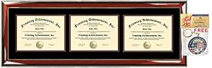 Amazon.com : Triple Diploma Frame Horizontal Certificate Frames ...