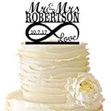 Amazon.com: Personalized Infinity Symbol Mr & Mrs Wedding Cake Topper ...