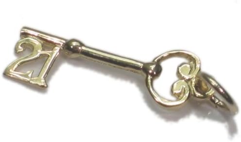 21st birthday key 9ct gold charm .375 x 1 age 21 key charms CE3567 ...