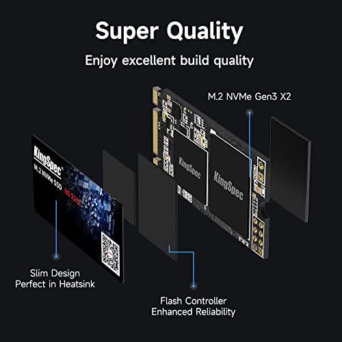 KingSpec 128GB M.2 NVMe SSD, 2242 PCIe Gen3x2 Internal Solid State Drive for Laptop/Notebook ...