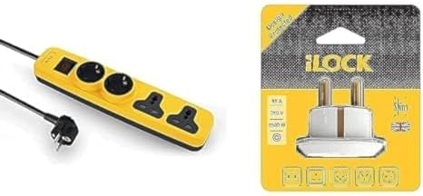 iLOCK power strip 4 outlets (2 schuko sockets + 2 universal sockets ...
