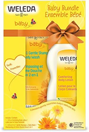 Weleda Baby Calendula Body Lotion and Shampoo-Body Wash Bundle, 6.8 ...