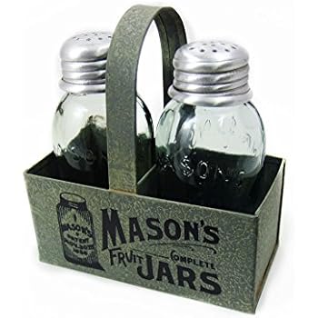 Amazon.com: Mason's Jars Box Salt And Pepper Caddy: Salt And Pepper ...
