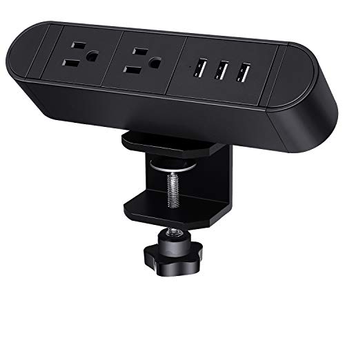 Desktop Edge Power Outlets with 3 USB and 2 AC Ports,Desk Clamp Power ...