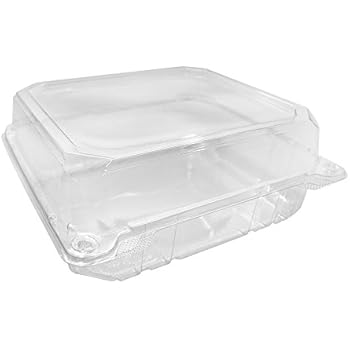 Amazon.com: SafePro 8x8x3 Clear Hinged Lid Plastic Container, (CASE OF ...