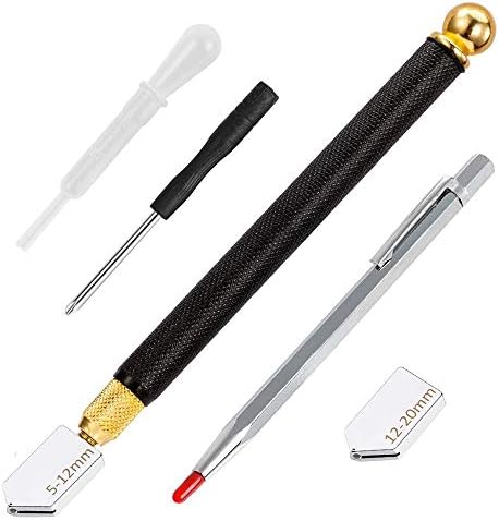 Glass Cutter Tool Set, Professional Pencil Style Oil Feed Glass Cutting ...