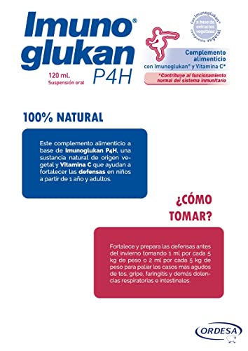 Imunoglukan P4H Jarabe 120ml - Complemento Alimenticio con Vitamina C ...