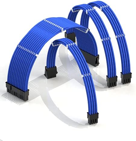 LINKUP - 30cm PSU Cable Extension Sleeved Custom Mod GPU PC Braided w ...