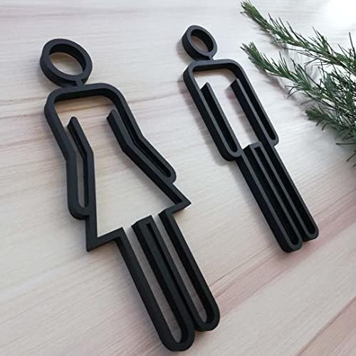 Forrio® Acrylic WC Sign Rustic Bathroom Decor, Toilet Door Sign ...