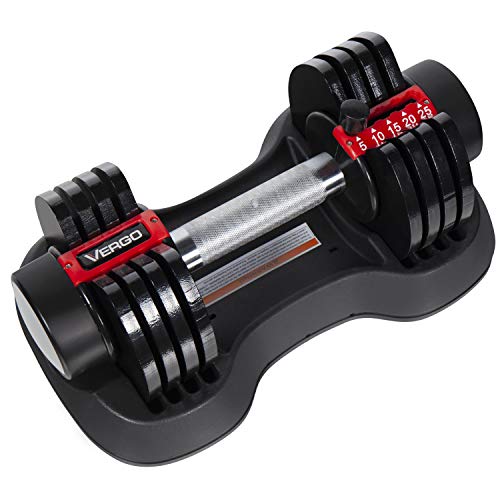 Vergo Adjustable Dumbbell Weights 25 lbs Each Quick Adjust Dumb Bells ...