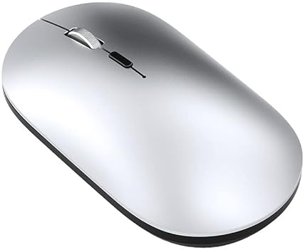 Silver Wireless Mouse, 2.4 Ghz With Usb Mini Receiver, Slient ...