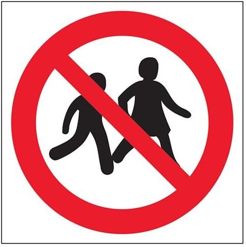 VSafety No Children Logo Prohibition Sign – Square – 200mm x 200mm ...
