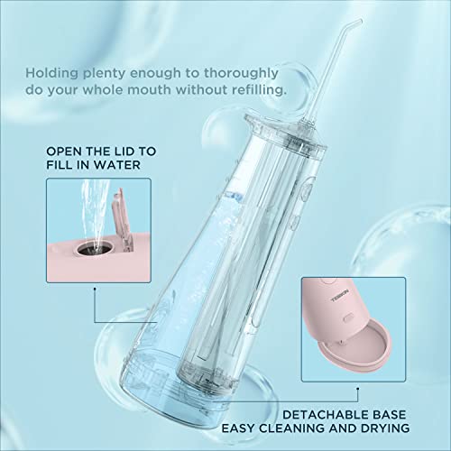 TEBIKIN Cordless Water Flosser Portable Water Pick with Travel Nozzle ...