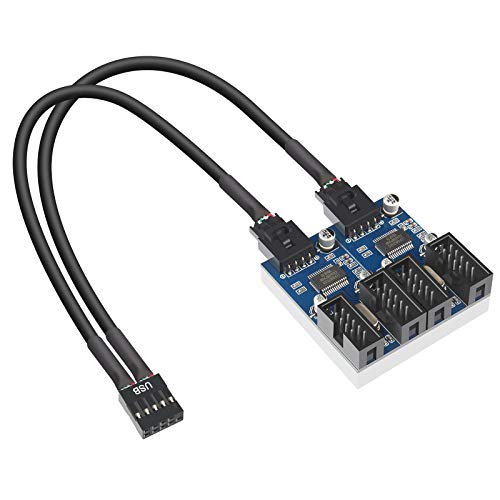 Motherboard 9 Pin USB Header Splitter, Male 1 To 4 Female Extension ...