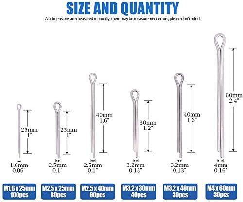 DaysAgo Cotter Fixings Kit,6 Sizes 304 Steel Cotter Pin Clip Key ...