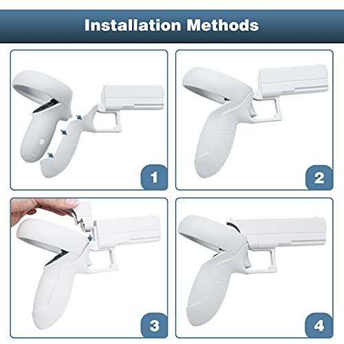NexiGo VR Pistol Grip for Oculus Quest 2 Controllers, Game Gun ...