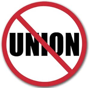 Amazon.com: ROUND No Union Sign Sticker (anti union decal) : Automotive