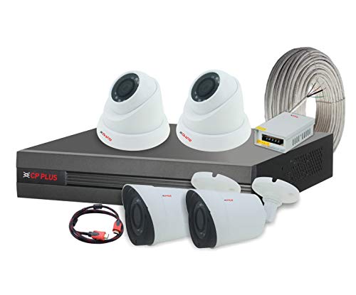 Buy CP PLUS 4 HD Camera Kit with 2.4 MP Resolution, 2 Dome Cameras, 2 ...