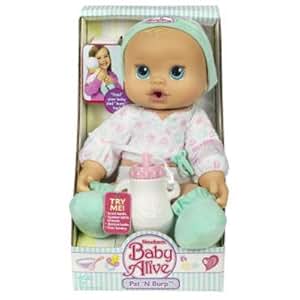 Amazon.com: Baby Alive Newborn Pat-N-Burp (Blue Eyes, Blonde Hair ...