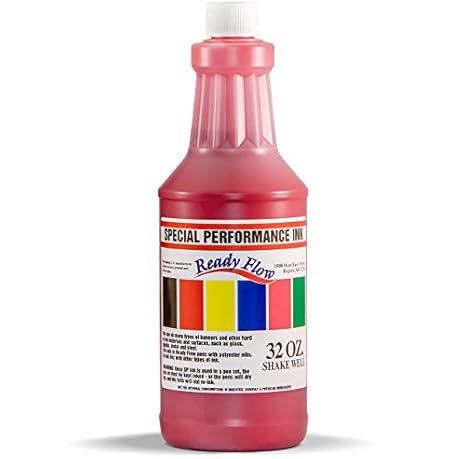 Amazon.com: Ready Flow Quart Bottle of Special Performance Red Ink to ...