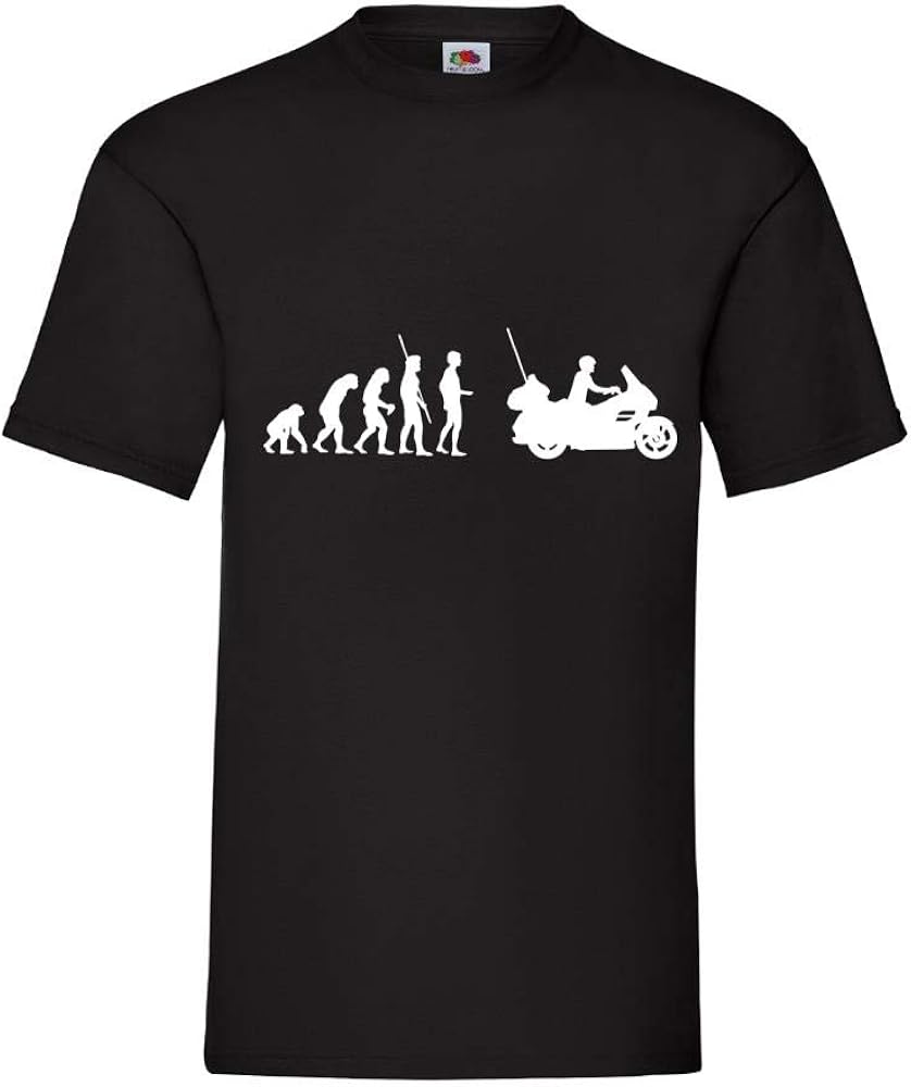 Evolution Motorcycle Goldwing Men's T-Shirt - shirt84 : Amazon.co.uk ...