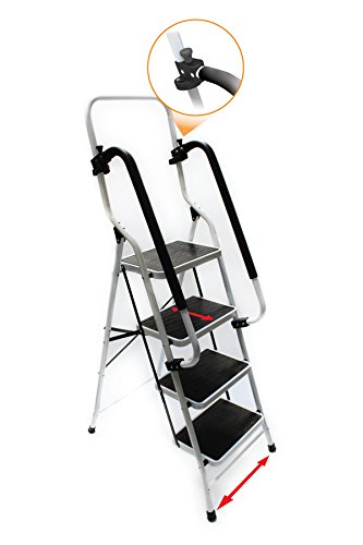 Simple Step 30058 2-in-1 Step Stool and Ladder with Bonus Ladder Caddy ...