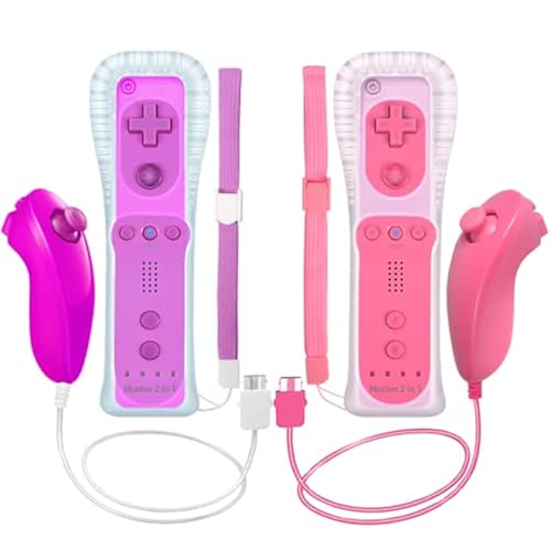 Dliaonew 2 Psck Remote Controller Build in Motion Plus and Nunchuck for ...