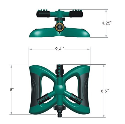 Buyplus Lawn Sprinkler - Automatic 360 Rotating Adjustable Garden Hose ...