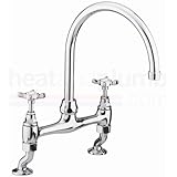Bristan OMEGA Bathroom Basin Taps in Chrome & Gold with Ceramic Disc ...