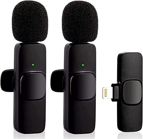 TECHBLAZE K9 Dual Wireless Collar Microphone 2.4G Lapel Lavalier Mic ...