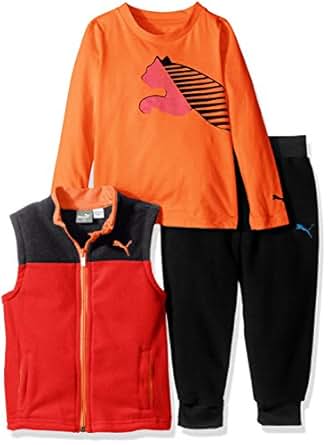 Amazon.com: PUMA Toddler Boys' 3pc Vest, Tee, and Pant Set, Charcoal ...