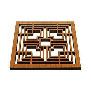 Amazon.com: Frank Lloyd Wright Storer Textile Block Hardwood Trivet ...