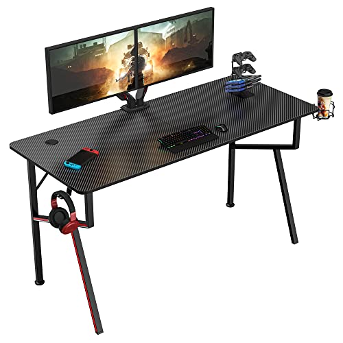 EUREKA ERGONOMIC Gaming Desk 55 inch, Professional Gaming Table Gamer ...