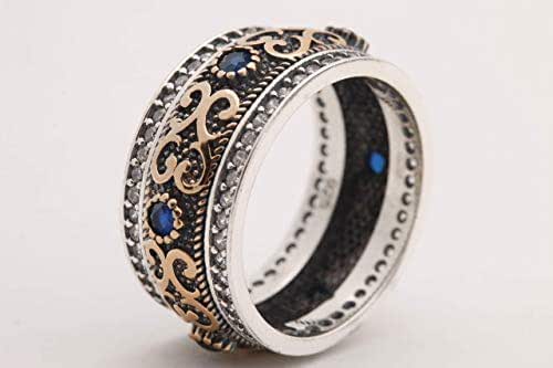 Amazon.com: Handmade Turkish Authentic Jewelry Round Shape Cut Sapphire ...