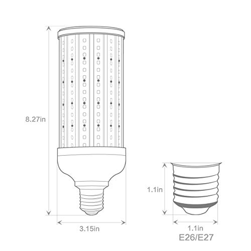 500W Equivalent LED Corn Light Bulb 5000Lumen 6500k 50W Large Area Cool Daylight White Corn Bulb ...